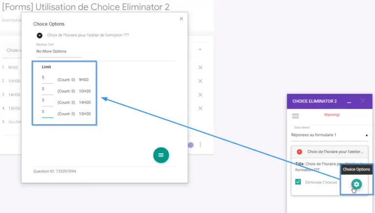 Comment éliminer des choix de réponses avec Google Forms