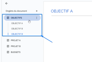 Google Docs : Organiser ses pages avec des onglets